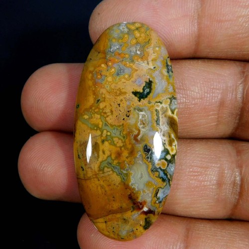 44.05Cts. Naturel Magnifique Palmier Racine Agate Ovale Cabochon Ample ...
