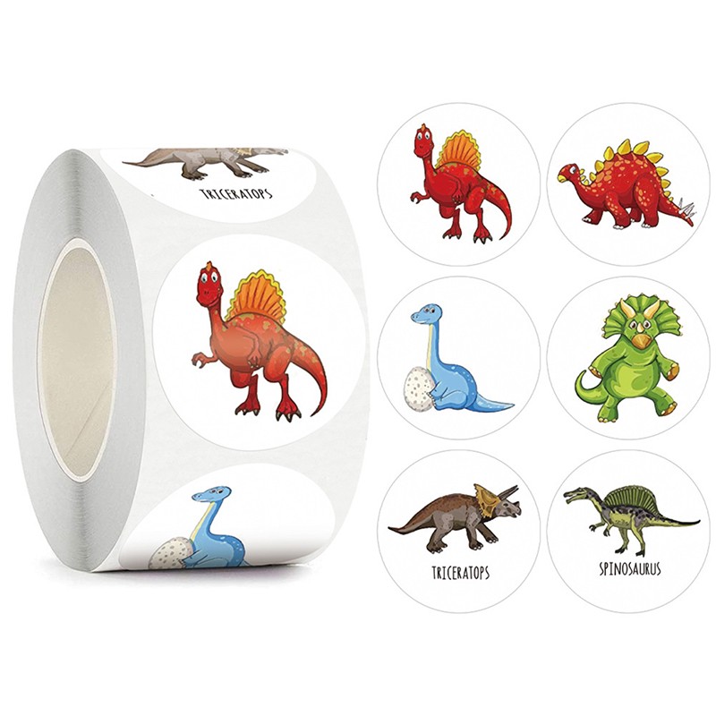 500Pcs/Roll dinosaur Reward Stickers Motivational Incentive Stickers ...