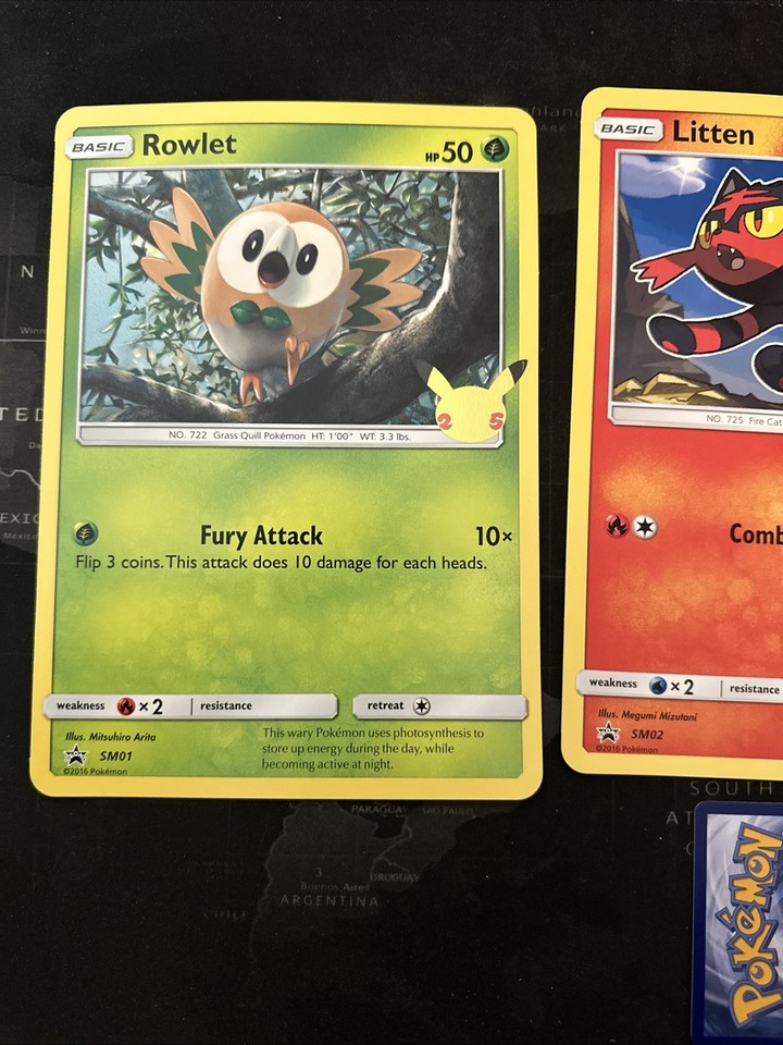 Pokemon - Rowlet SM01 Litten SM02 Popplio SM03 JUMBO First Partner Pack ...