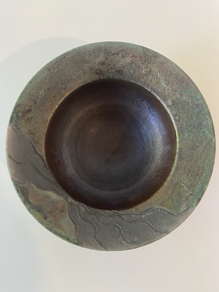 Signed Art Pottery Bowl Modern Glaze Centerpiece Decorative Dish | eBay