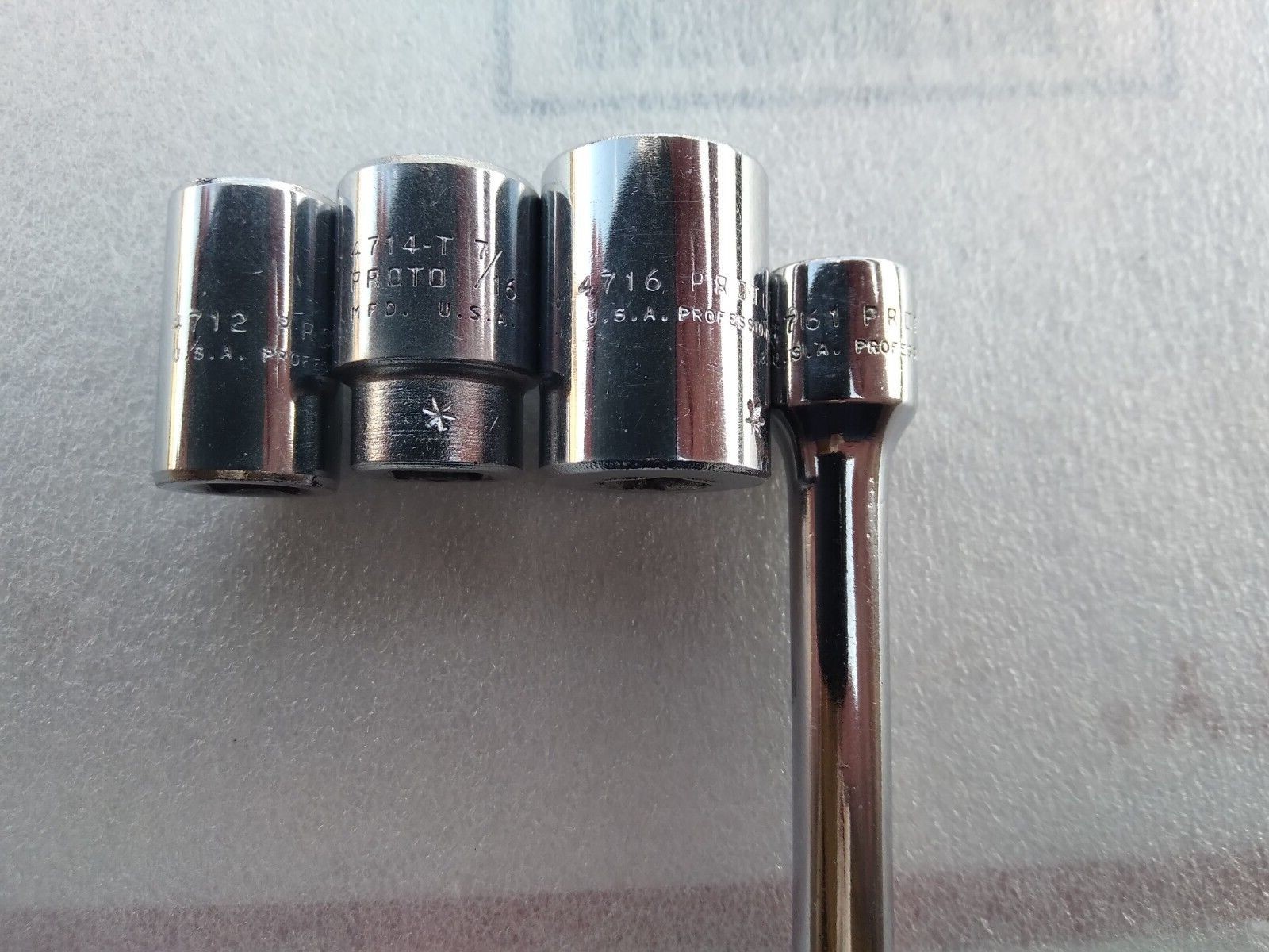 Proto 4761 1/4" Extension Drive 6" and 3 Sockets 4712, 4714-T, 4716 USA Made | eBay