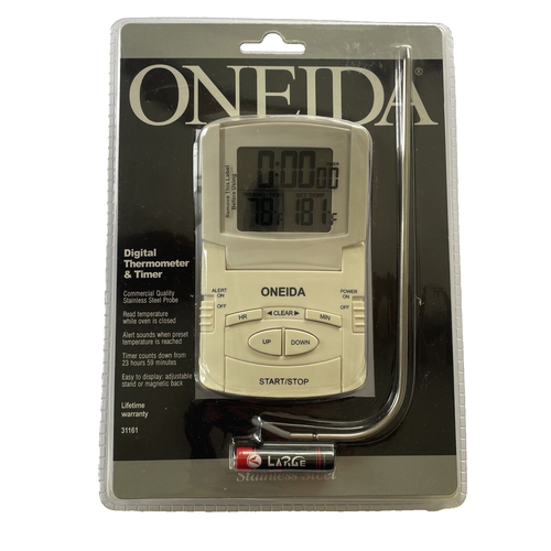 ONEIDA Digital Thermometer & Timer Commercial Quality Stainless Probe ...