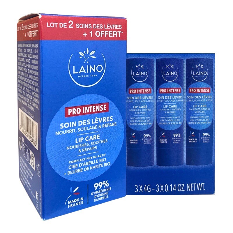 Laino Pro Lip balm Intense Lip Care for Chapped stick x 3 pack, Exp 03/ ...