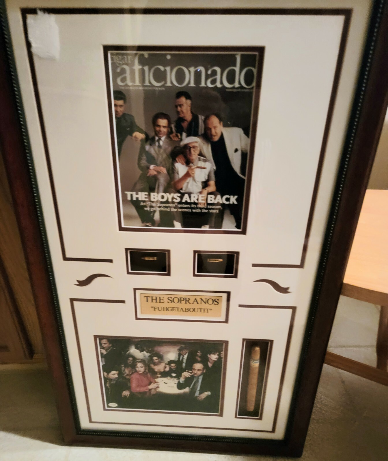 Large Sopranos aficionado Magazine Cover With Cigar And Bullets Framed ...