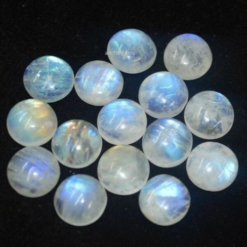 11MM- 15MM NATURAL BLUE FLASHY RAINBOW MOONSTONE ROUND SHAPE FLAT BACK CABOCHON | eBay