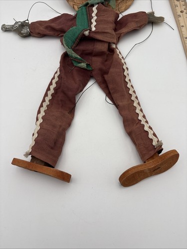 Vintage Marionette Mexican String Puppet With Gun And Sombrero 16” | eBay