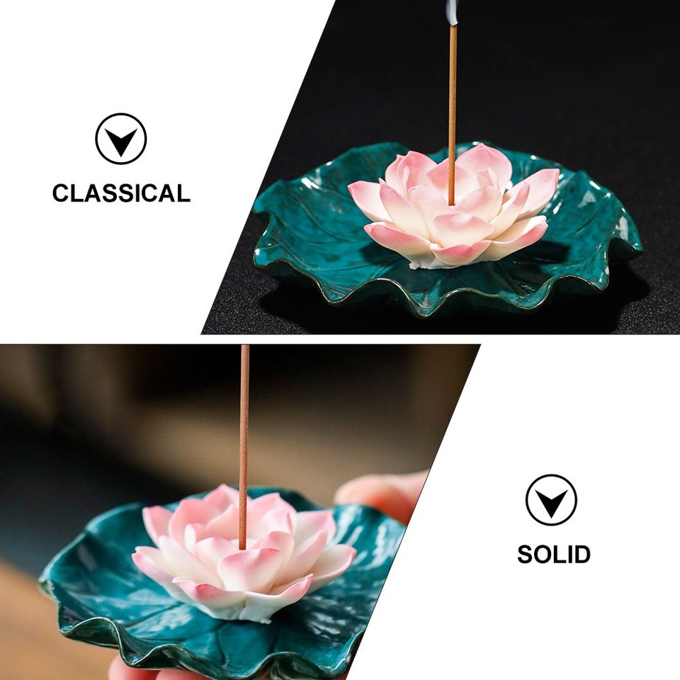 Ceramic Incense Burner Lotus Shaped Aromatherapy Incense Stick Incense ...