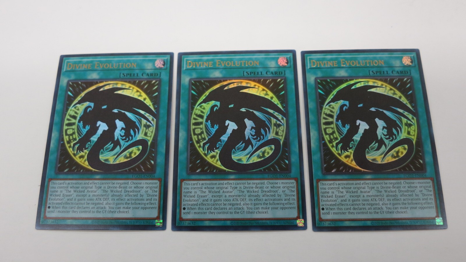 3x DIVINE EVOLUTION UNLIMITED EDITION EGO1-EN004 ULTRA YUGIOH NM ...