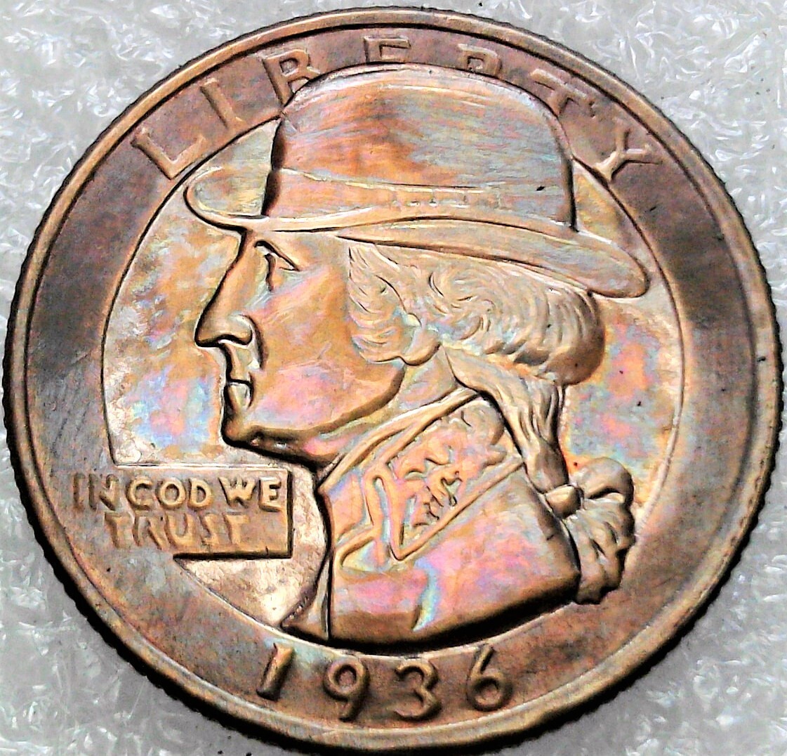 Hobo Coin - Artistic Custom Colored - Hobo George Washington Coin ...