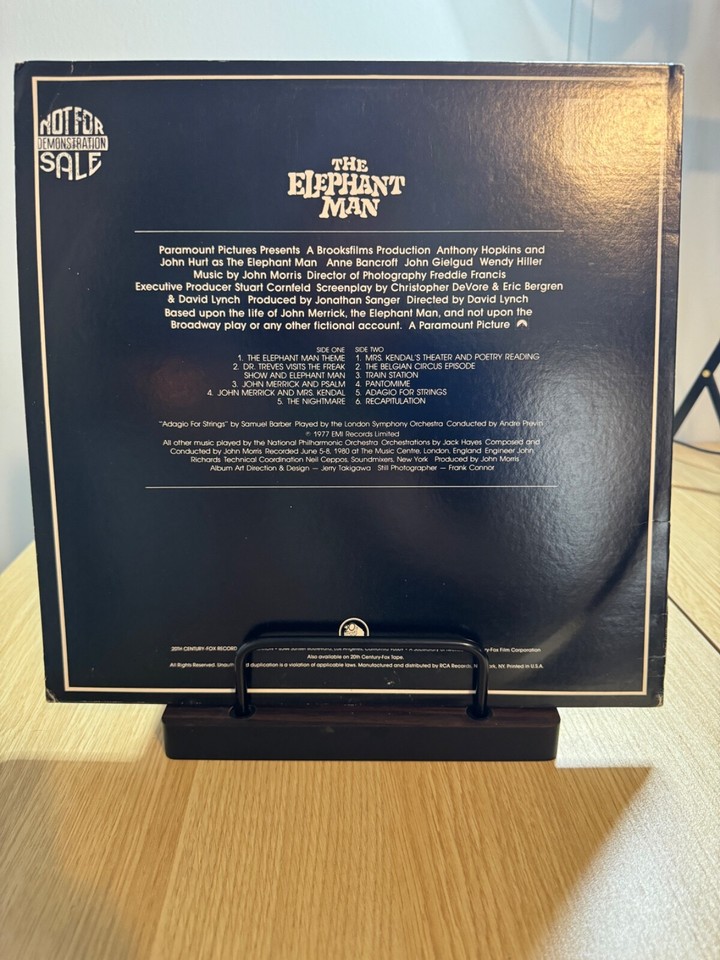 The Elephant Man 1980 vinyl soundtrack by John Morris | eBay