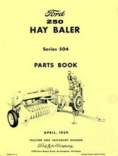 Ford 250 Hay Baler Series 504 Parts Manual | eBay