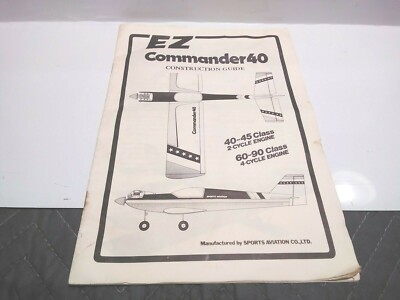 Sports Aviation EZ Commander 40 RC Plane Manual 14 Pages | eBay