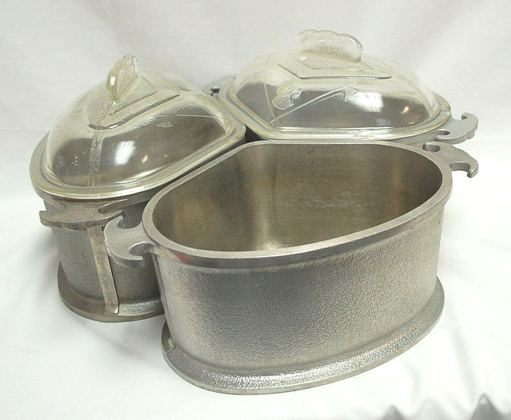Guardian Service Ware Aluminum Economy Trio 3 Heart Shaped Pans & 2 ...