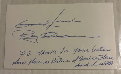Ray Adduono Hand Signed Auto Autograph Index Card WHA Racers Crusaders ...