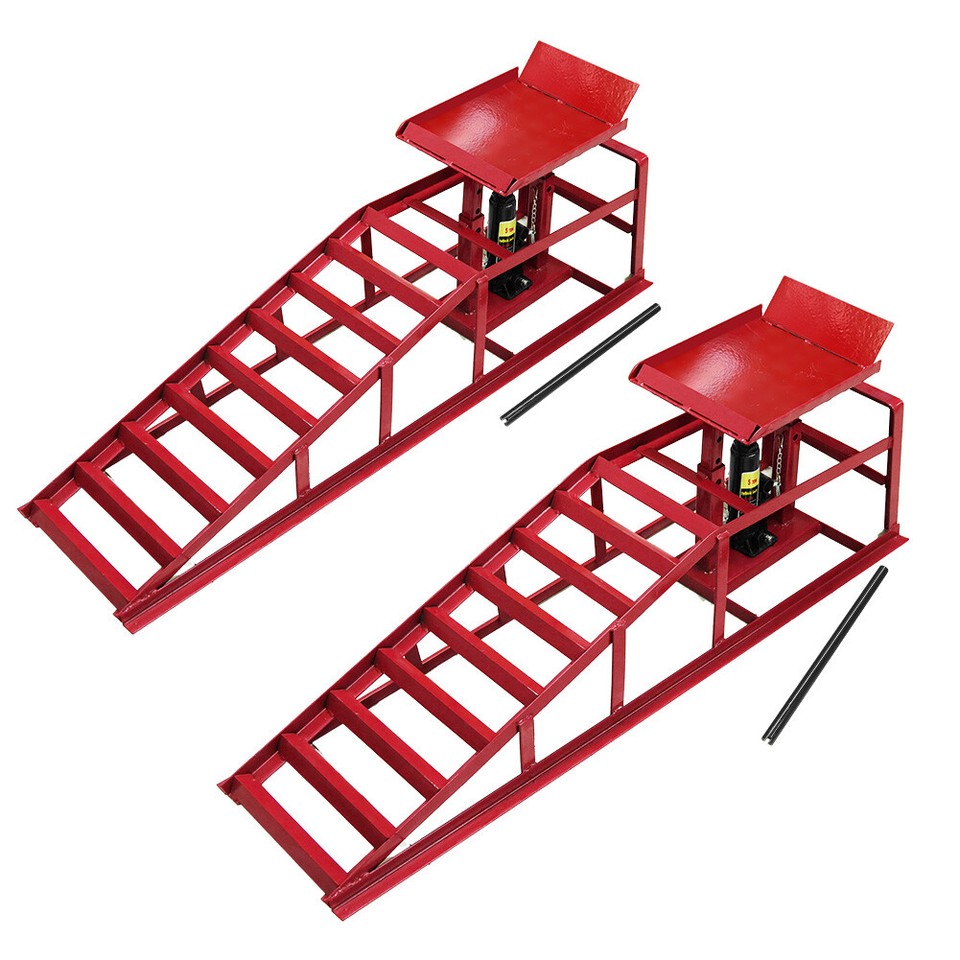 1 Pair 2 Ton Hydraulic Car Ramps Heavy Duty 4000KG Garage Bottle Lift ...
