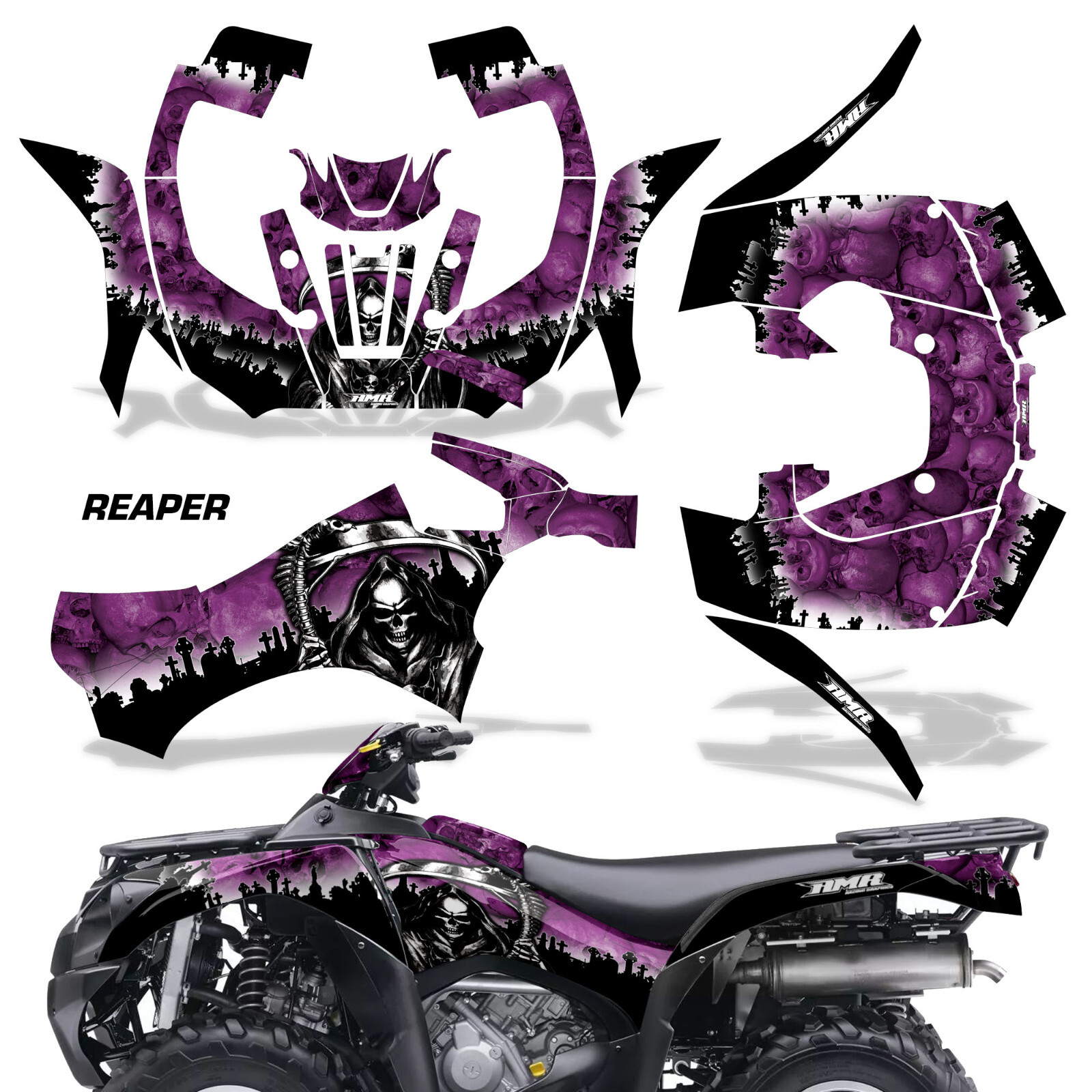 ATV Graphics Kit Decal for Kawsaki Brute Force 750 4x4 2012-2023 REAPER ...