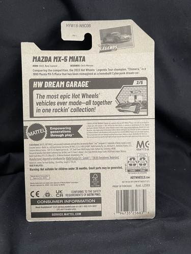 2025 LEGENDS Tour Winner #1 HOT WHEELS Mazda MX-5 Miata Chimera ...