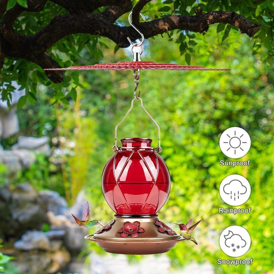 11.2" Metal Bird Feeder Rain Guard Red Dome Shield Umbrella Cover AA | eBay