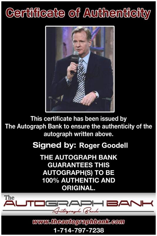 Roger Goodell signed NFL football 8x10 photo W/Cert Autographed (A0177 ...