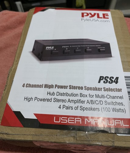 Pyle Stereo Speaker Selector High Power Four 4 Channel PSS4 Amplifier ...