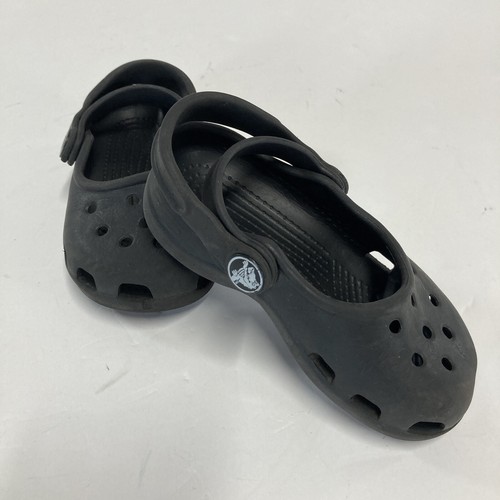 Crocs Youth/Child Size 7 Black Close Toed Clogs/Sandals Double Strap | eBay