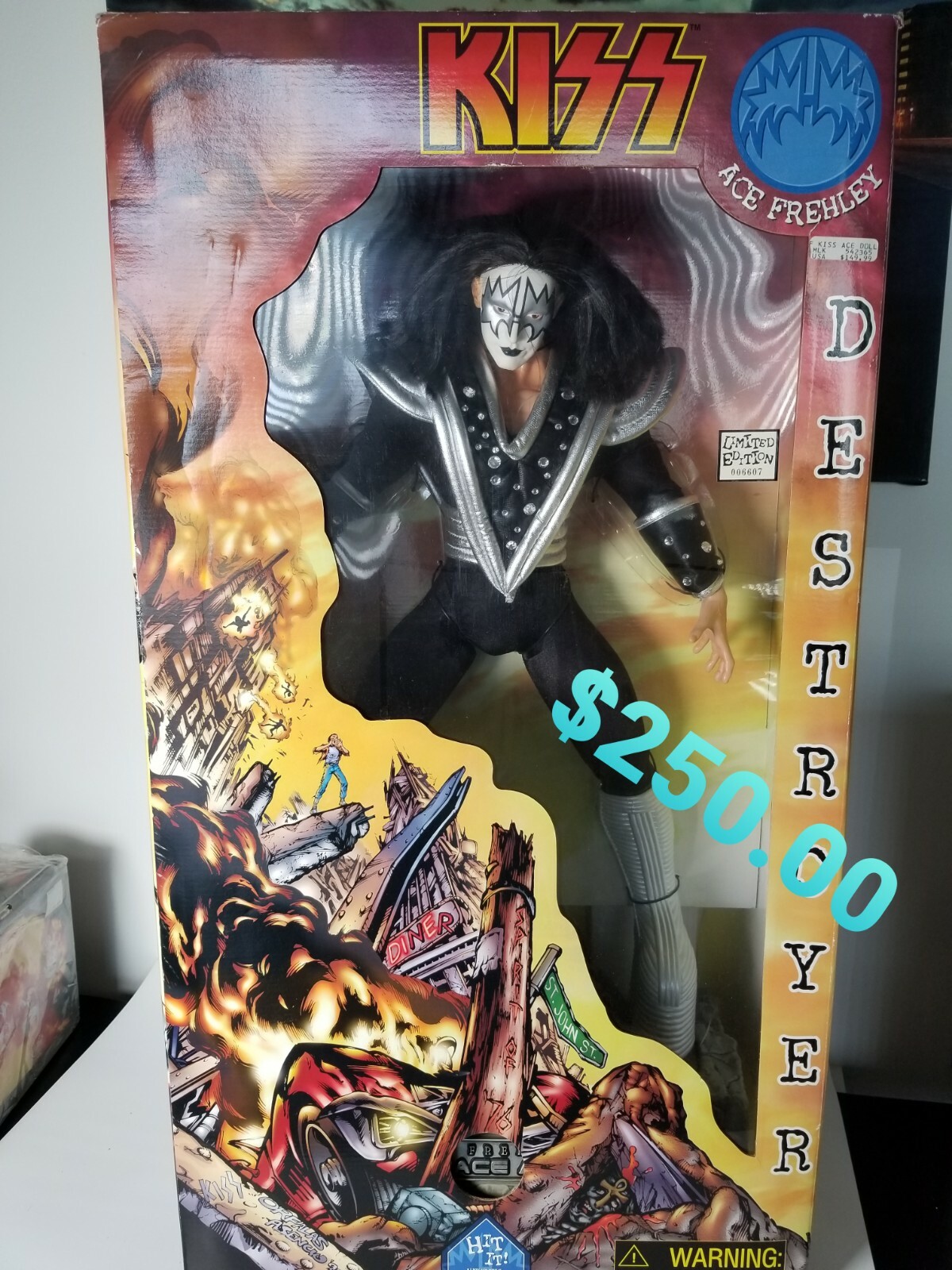 RARE ACE FREHLEY DESTROYER 24 INCH DOLL FIGURE KISS 1998 LIMITED ...