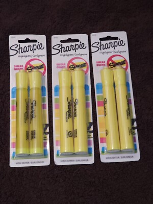 Sharpie Highlighter Markers 3 Packs 6 Total Fluorescent Yellow | eBay