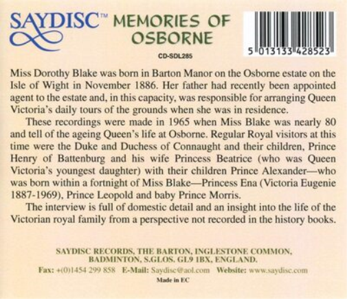 Dorothy Blake Memories of Osborne (CD) Album (UK IMPORT) | eBay