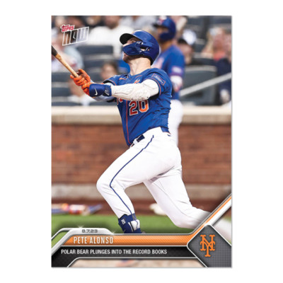 2023 TOPPS NOW #669 PETE ALONSO - POLAR BEAR PLUNGES INTO THE RECORD ...