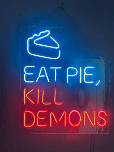 EAT PIE NEON SIGN LED LIGHT GAME Room Decor HOME FURNITURE TWITCH BAR ...