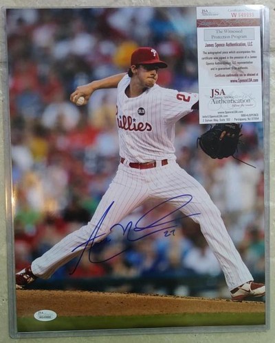 AARON NOLA PHILADELPHIA PHILLIES SIGNED AUTOGRAPHED 11X14 PHOTO JSA ...