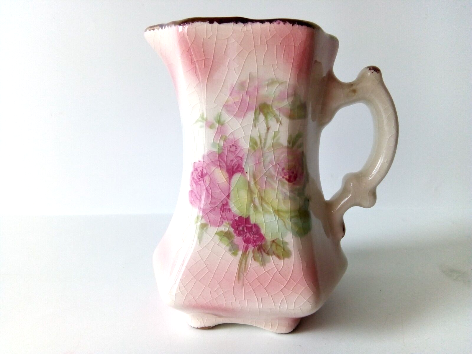 Vintage Rockingham Pottery Staffordshire Small Jug Floral | eBay UK