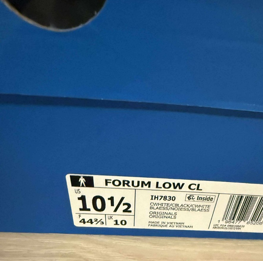 SIZE 10.5 MENS - NEW Adidas Originals Forum Low CL White/Black IH7830 ...
