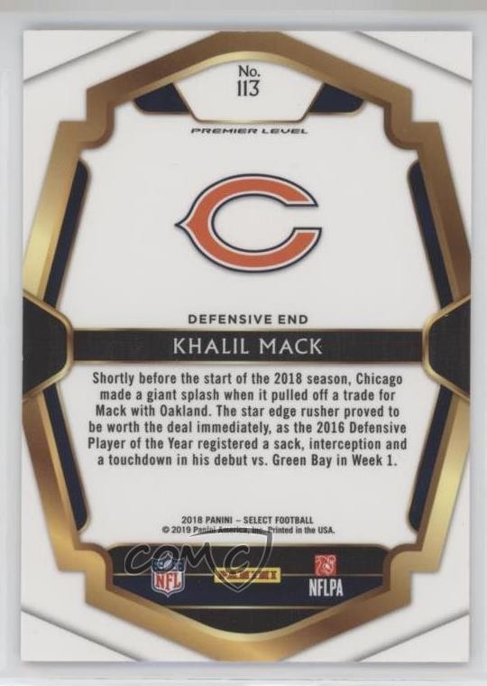 2018 Panini Select Premier Level Khalil Mack #113 | eBay