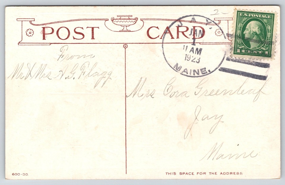 Holiday~Happy Be The New Year~Winter Scene W/ Mistletoe~PM 1923~Vintage ...