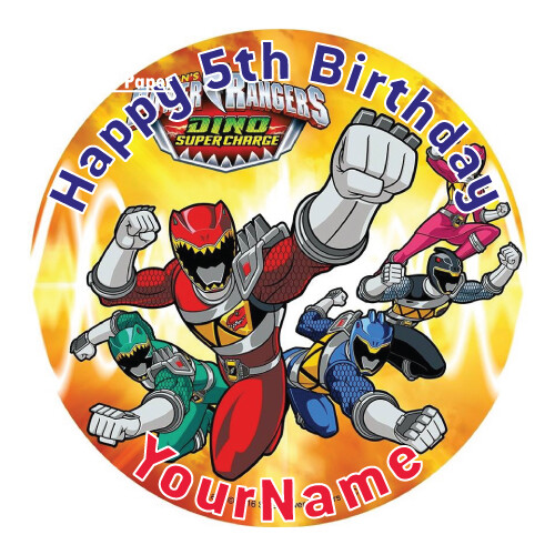 Power Rangers Personalised Birthday Edible Image Cake Topper Frosting ...
