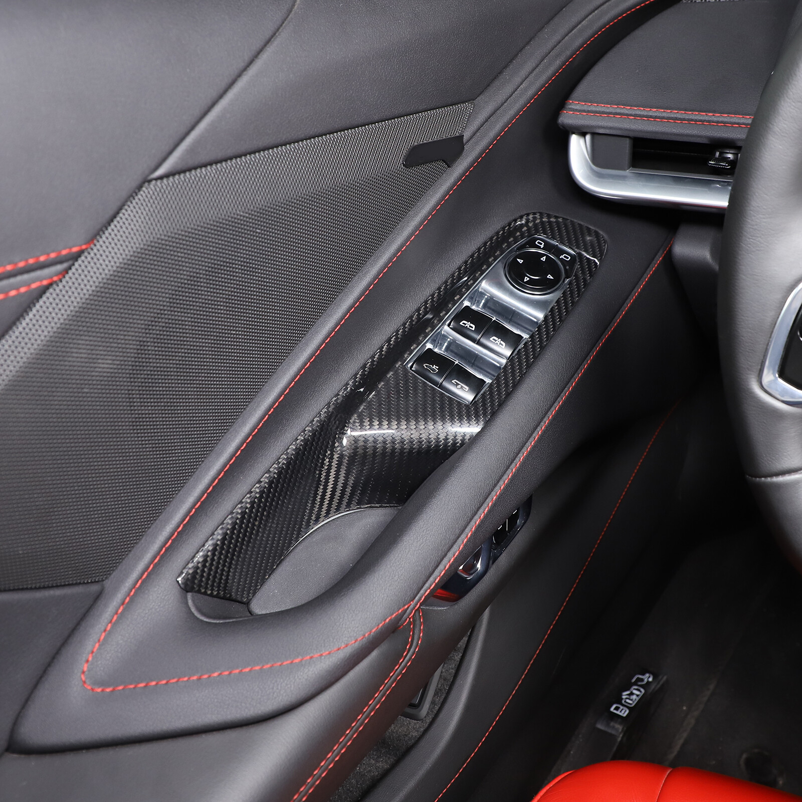 Fits 20-24 Corvette C8 HTC Real Carbon Fiber Window Lift Switch Panel ...
