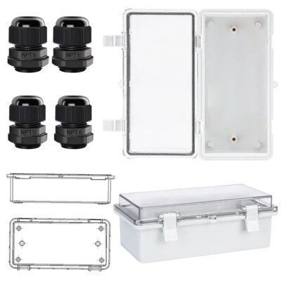 Plastic Electrical Enclosure Box Clear Cover Hinged Project Case IP65 ...