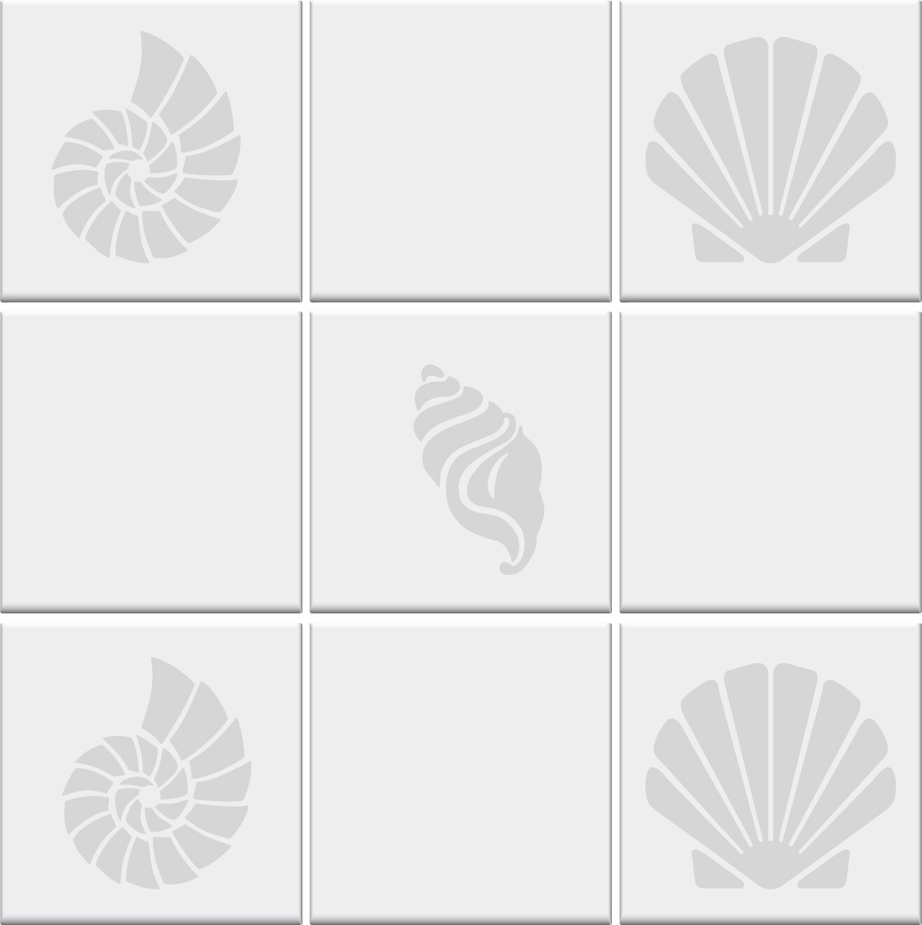 Bathroom Tile Stickers SEA SHELLS Nautical Vinyl Wall Decals 3 DESIGNS ...