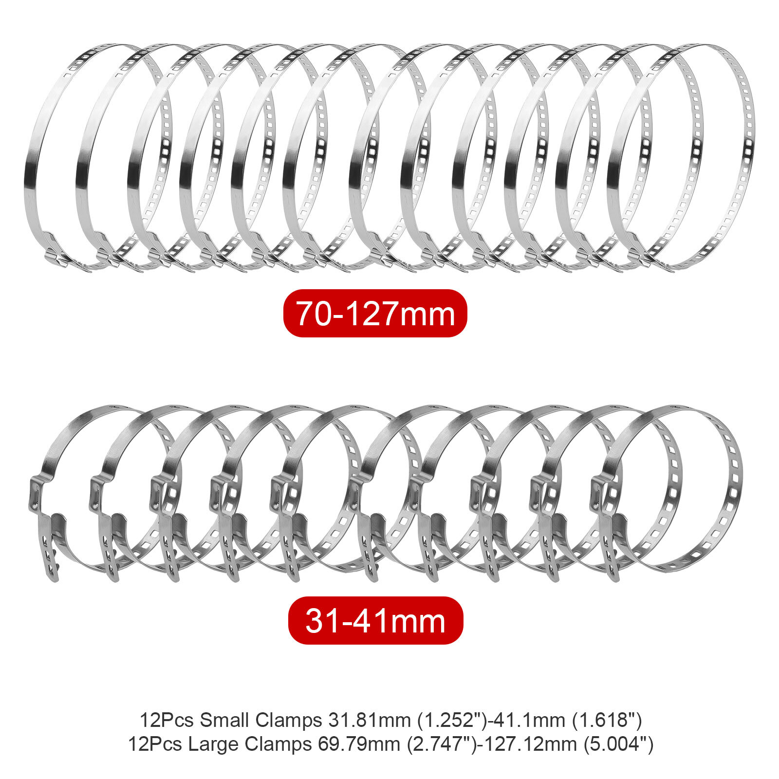 24 Pcs Universal Adjustable Axle CV Joint Boot Crimp Clamps W/ Clamp ...