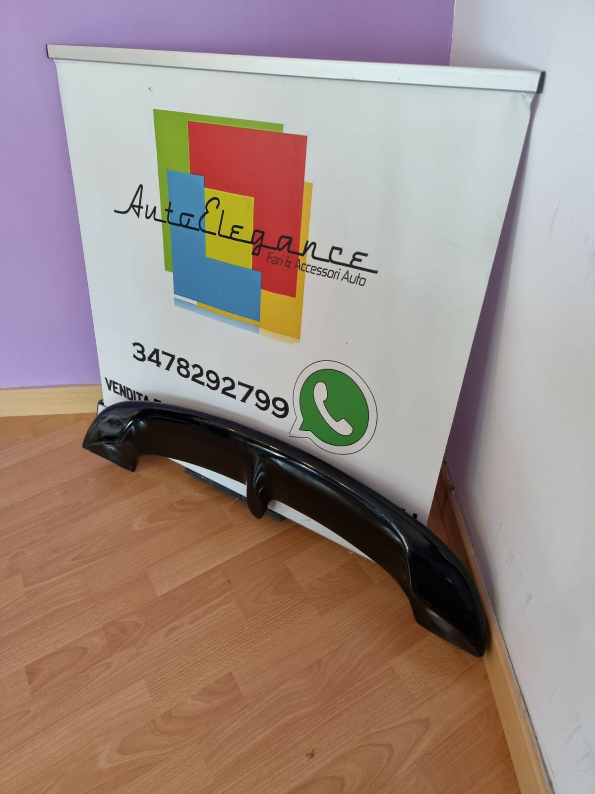 SPOILER POSTERIORE SUL TETTO PER MINI COOPER R56 2005-2014 NERO LUCIDO ...