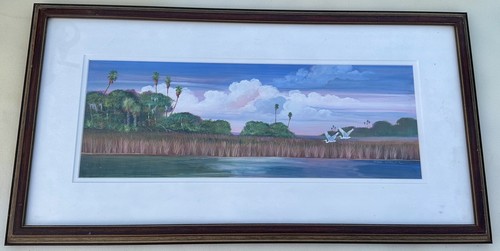 Vintage Two Hurons Beach Seascape Framed & Matted Art by Fran Hancock ...