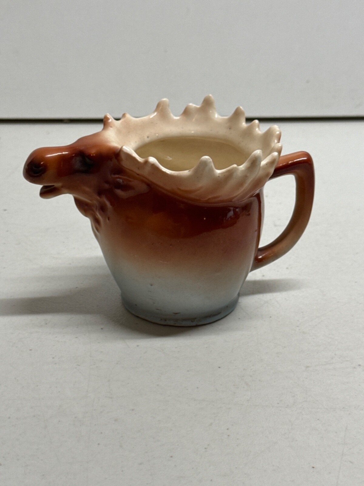 Austrian Gloss Porcelain Elk Moose Stag Antler Creamer Pitcher Antique ...