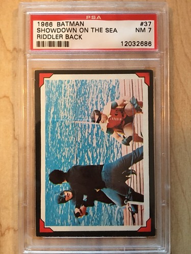 1966 Topps BATMAN RIDDLER BACK #37 Showdown on the Sea PSA 7 12032686 ...