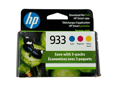 GENUINE 3-PACK HP 933 C/M/Y COLOR INK OFFICEJET 7110 7510 SEALED 3/2025 ...