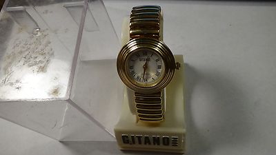 Vintage ladies gold toned Gitano watch in the original box unworn cond ...