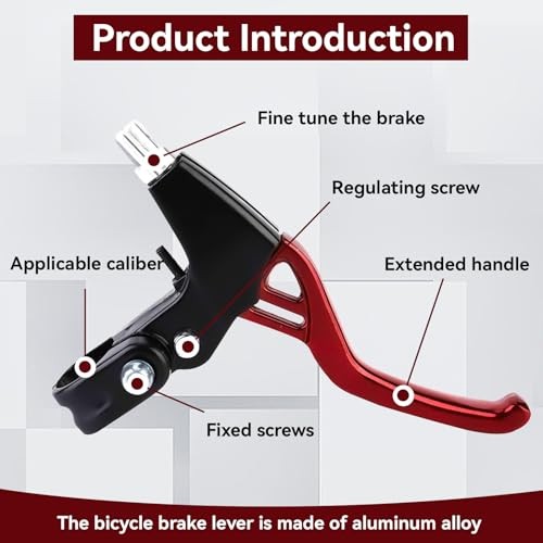 1 Pair V-Type Bicycle Brake Levers with Aluminum Alloy Handles for MTB ...