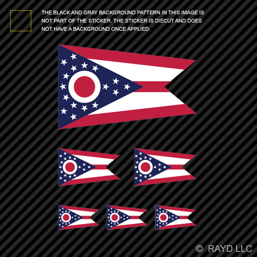 6 pcs Assorted Ohio Flag Sticker Set Die Cut Decal state buckeye OH | eBay