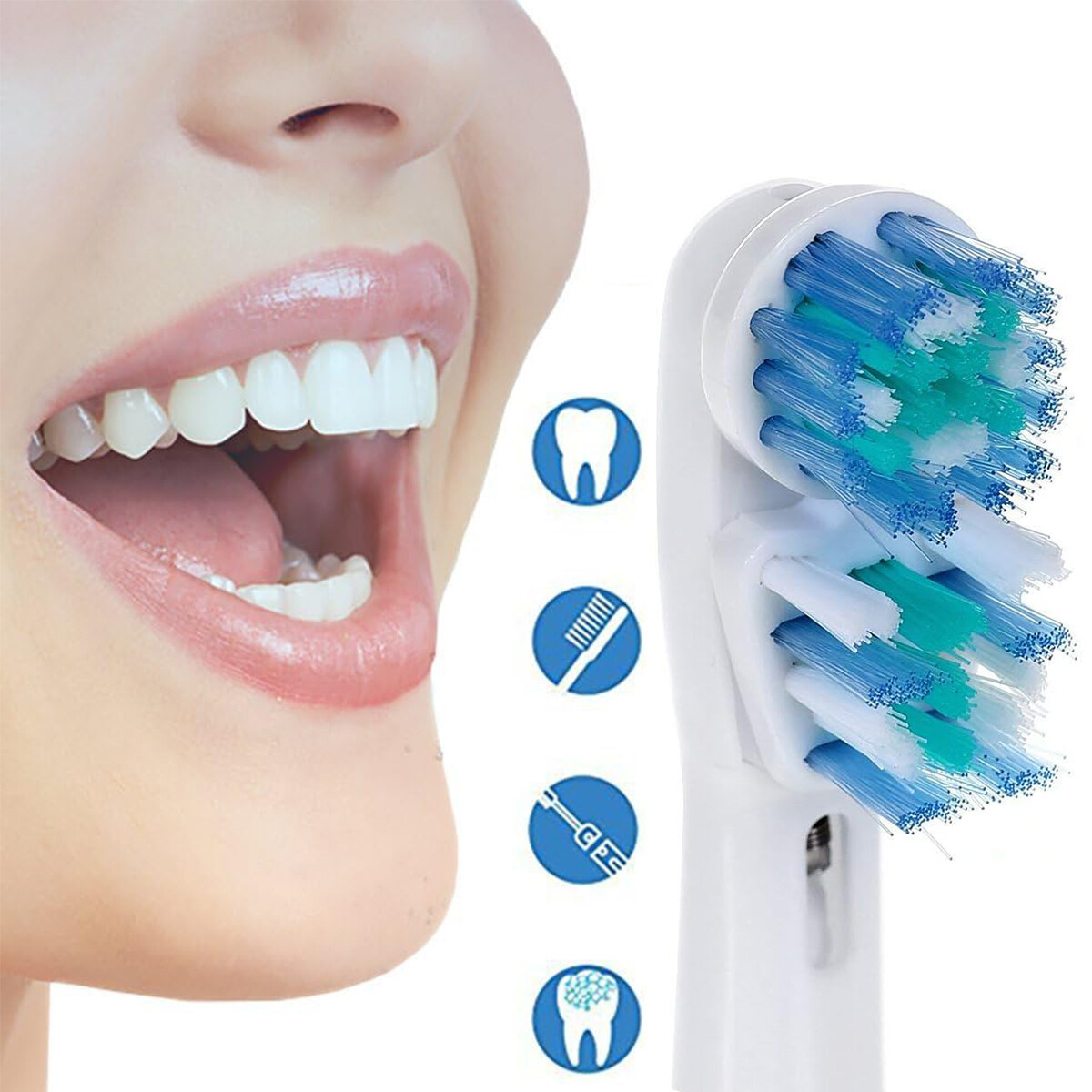 4X Double Clean Brush Heads Fit Braun Oral-B Dual Clean Electric ...