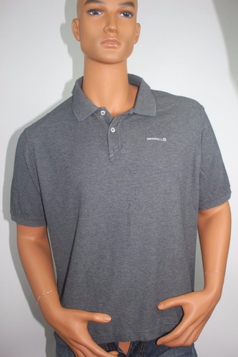 MERRELL Short Sleeve Polo Shirt SIZE XL Gray Organic Cotton | eBay
